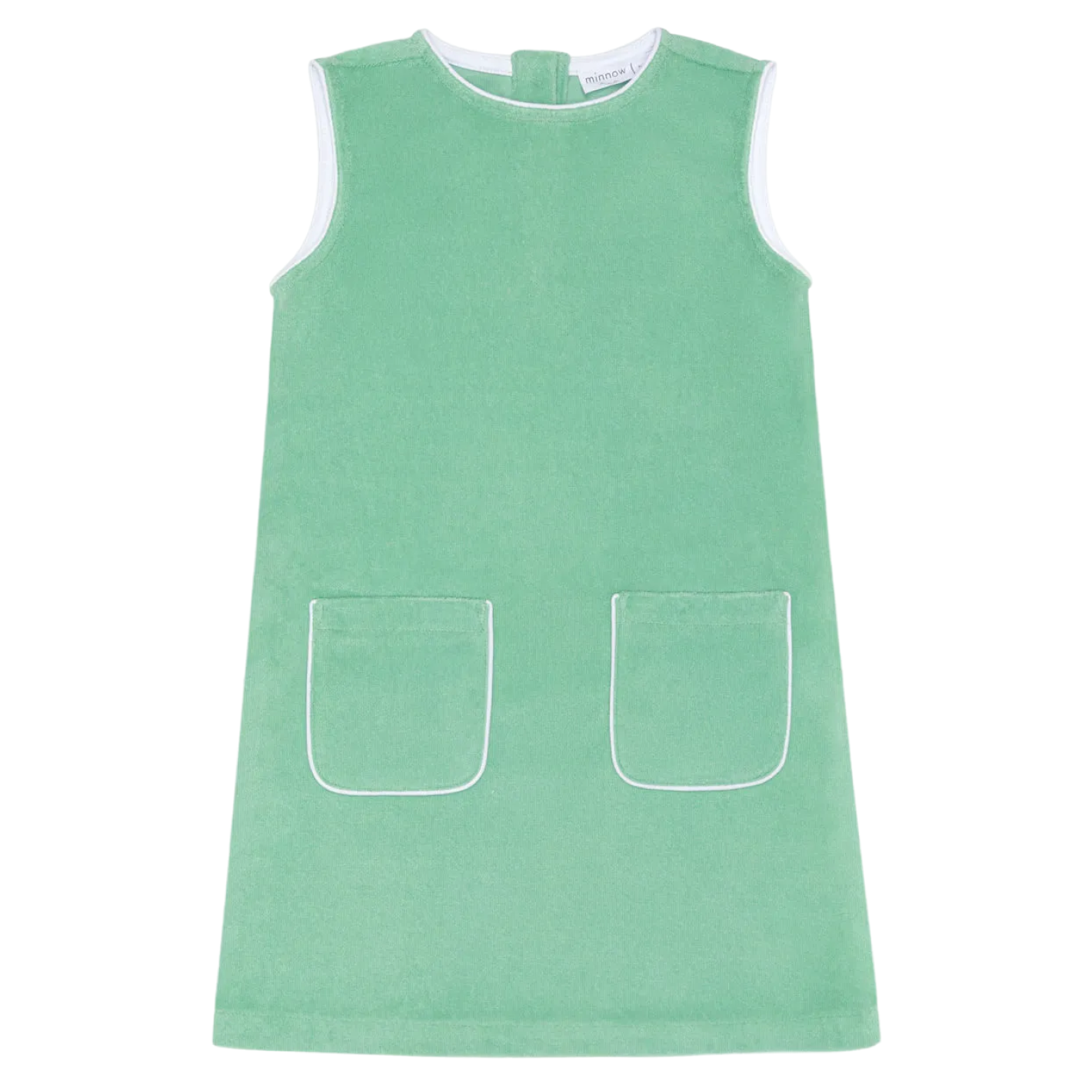 girls gustavia green french terry simple dress – minnow