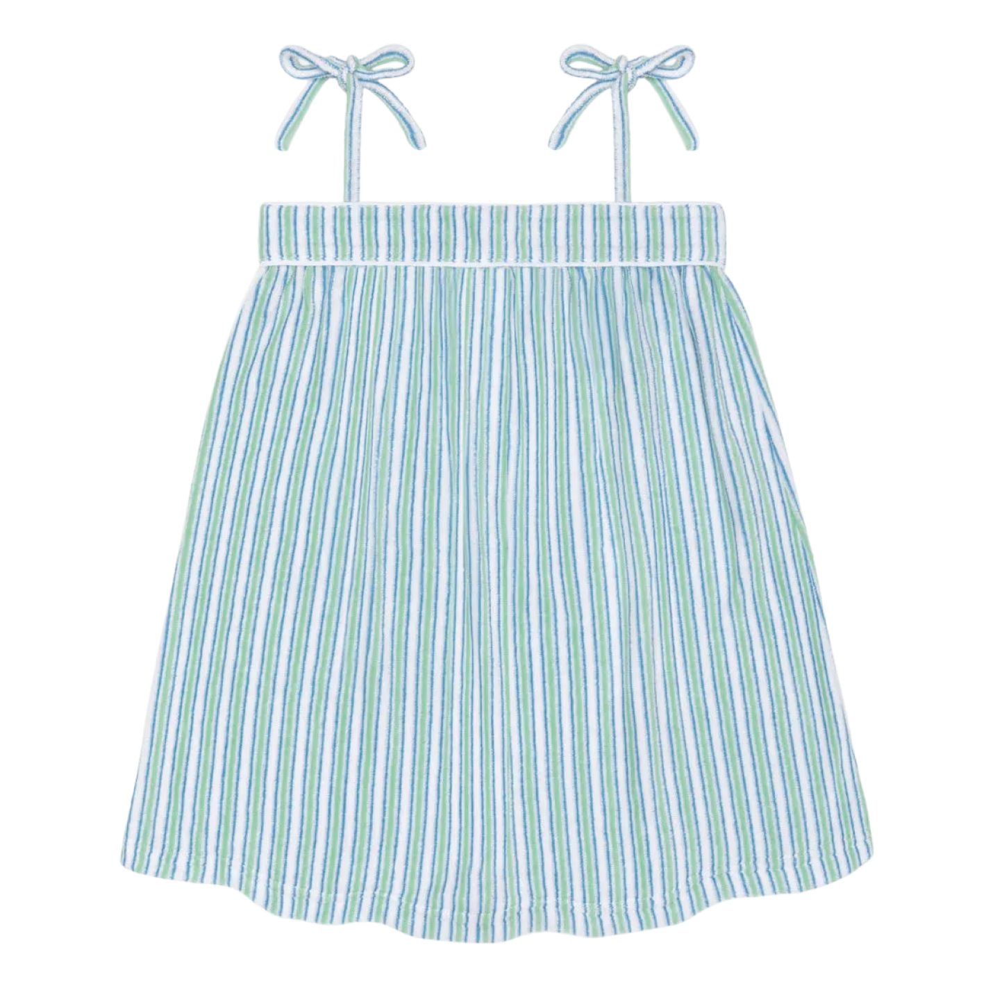 girls tamarin stripe french terry tie-strap dress – minnow