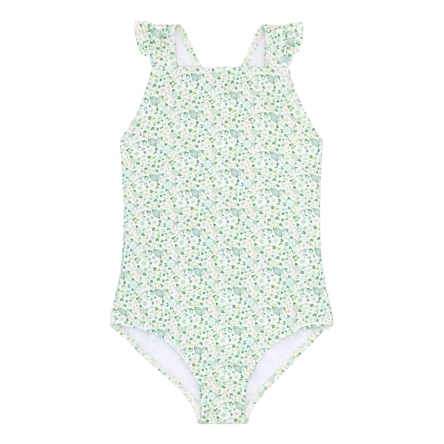 girls sea marsh floral crossover one piece – minnow